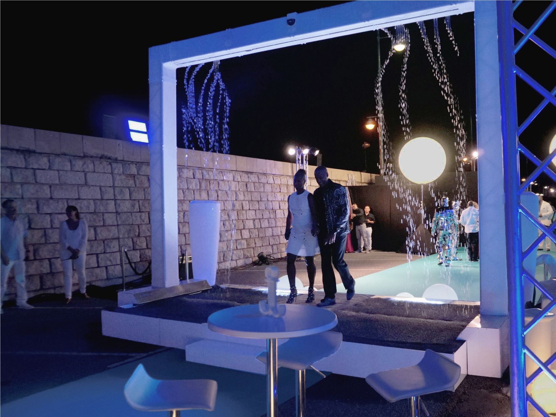 Digital Waterfall + Platform. Walk through Interactive Water Wall ...