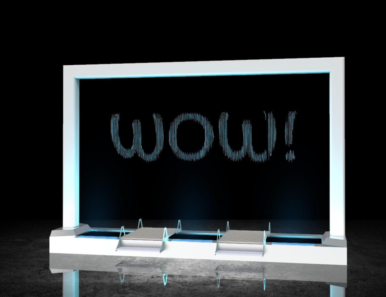 Digital Waterfall + Platform. Walk through Interactive Water Wall ...