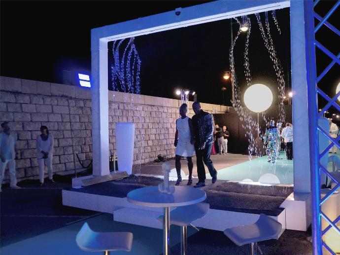 Digital Waterfall + Platform. Walk through Interactive Water Wall ...